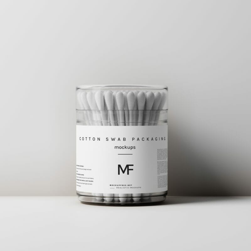 Cotton Swab Packaging Mockups Template PSD