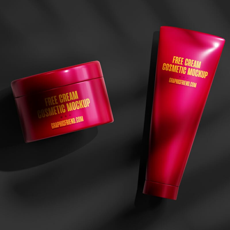 Free Cream Cosmetic Mockup PSD