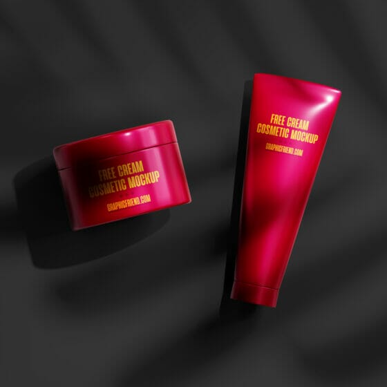 Free Cream Cosmetic Mockup PSD