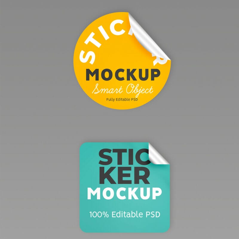 Free Realistic Stickers Mockup PSD » CSS Author