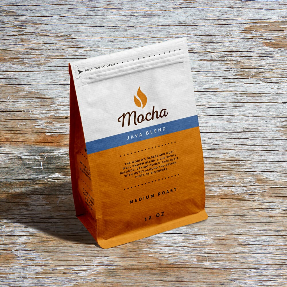 Free Standing Coffee Bag Mockup Template PSD