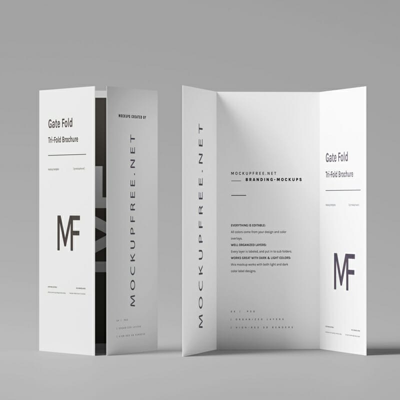 Gate Fold Brochure Mockups PSD » CSS Author