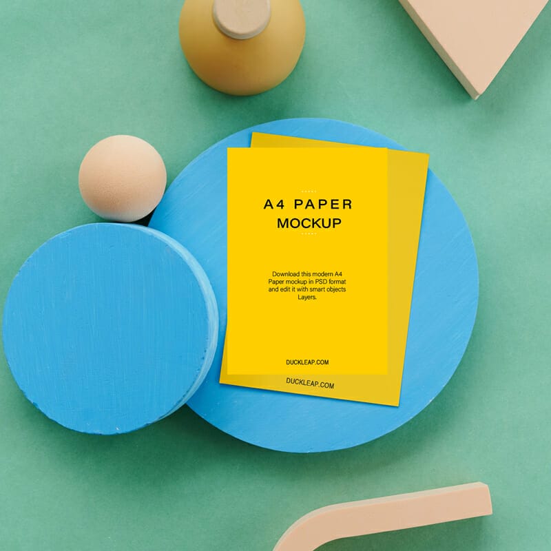 Free Modern A4 Paper Mockup Psd