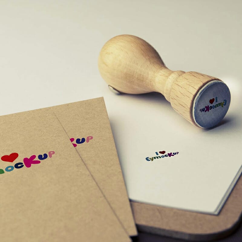 Wood Stamp Logo Mockup PSD » CSS Author