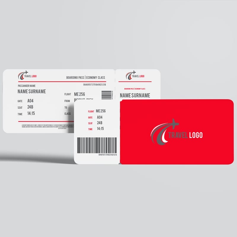 Free Boarding Pass Mockup Psd