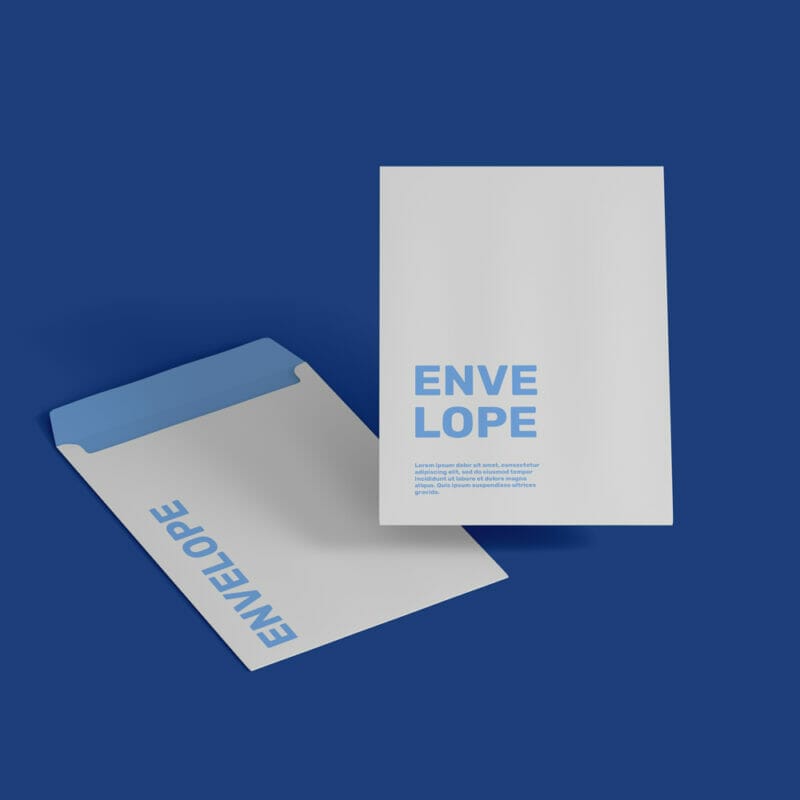 Envelope Letter Flyer Stationary Mockup PSD