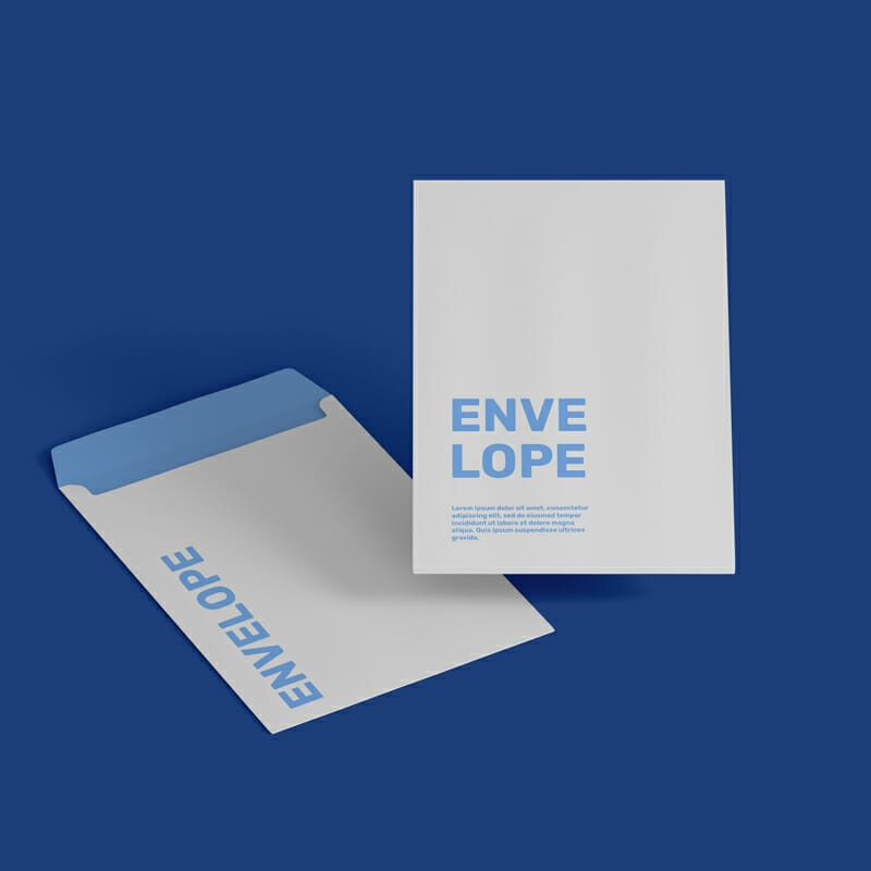 Envelope Letter Flyer Stationary Mockup PSD