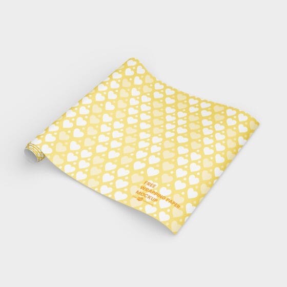 Free Realistic Wrapping Paper Mockup PSD