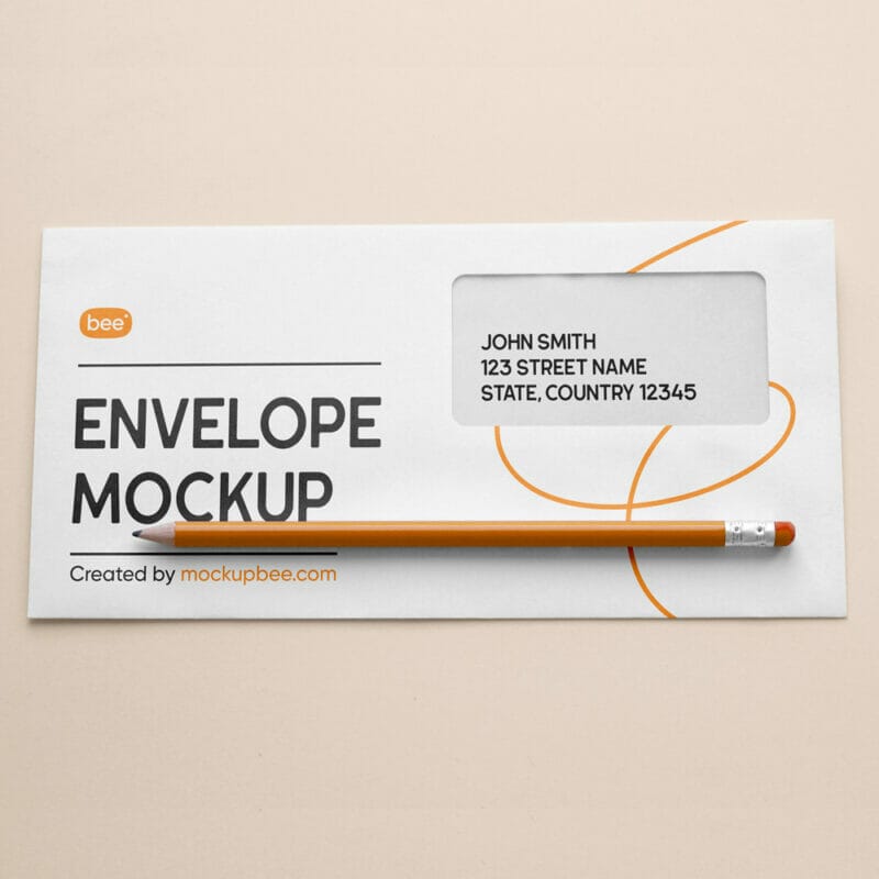 Free Rectangle Envelope Mockup PSD