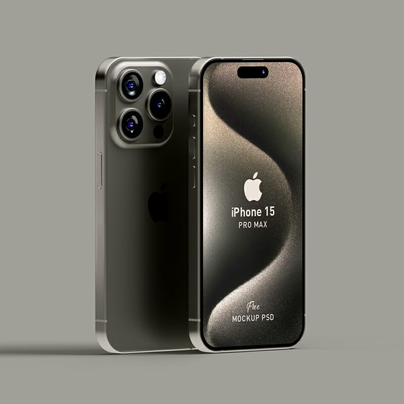 High Resolution IPhone 15 Pro Max Mockup PSD