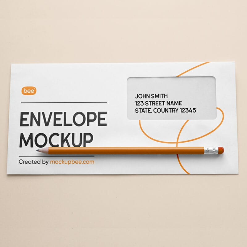 Free Rectangle Envelope Mockup PSD