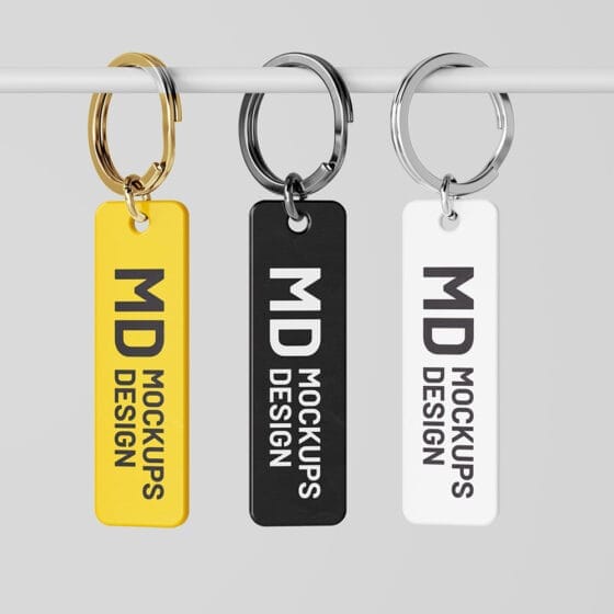 Rectangle Keychain Mockup PSD