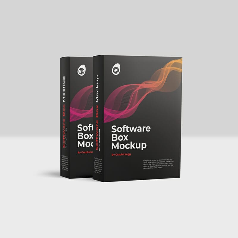 Free Software Box Mockup Set PSD