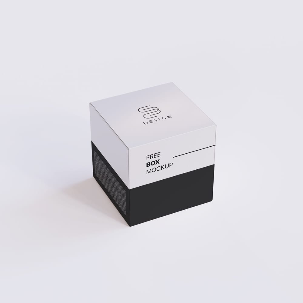 Square Product Box Mockup PSD