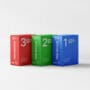 Three Stand Up Packaging Boxes Mockup PSD