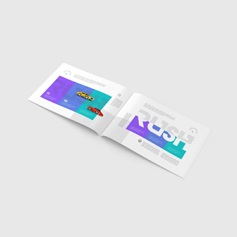 Free US Letter Landscape Magazine Mockup PSD
