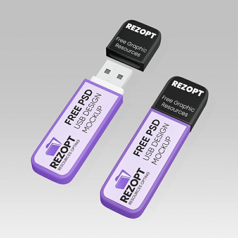 Free USB Pen Drive Mockup PSD