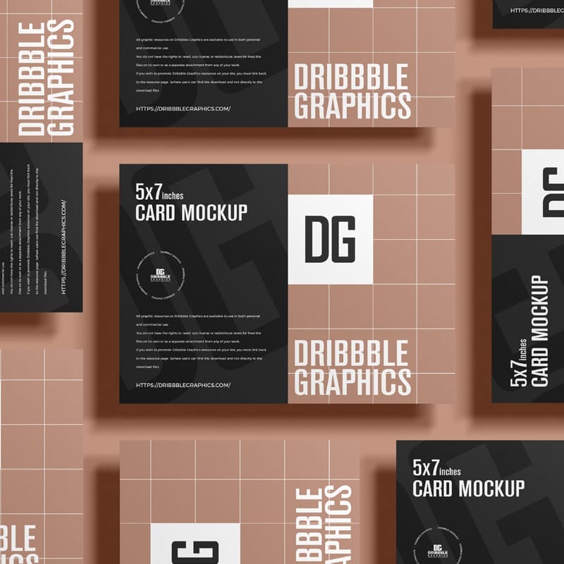 Free 5x7inches Card Mockup PSD