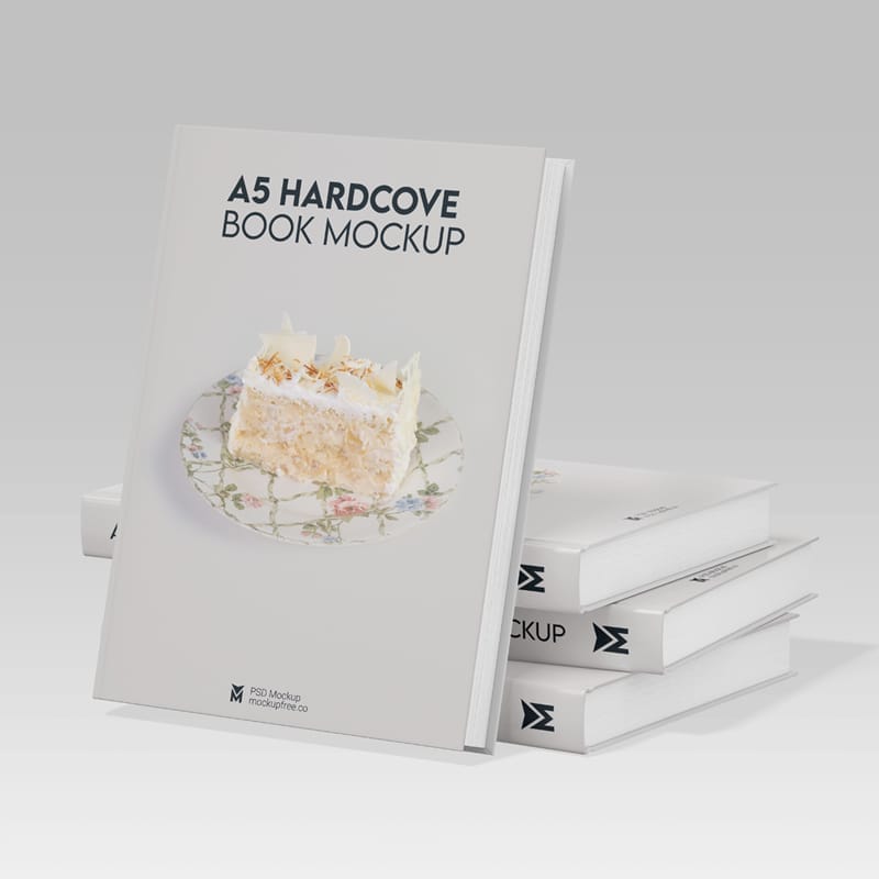 Free A5 Hardcover Book Mockup PSD