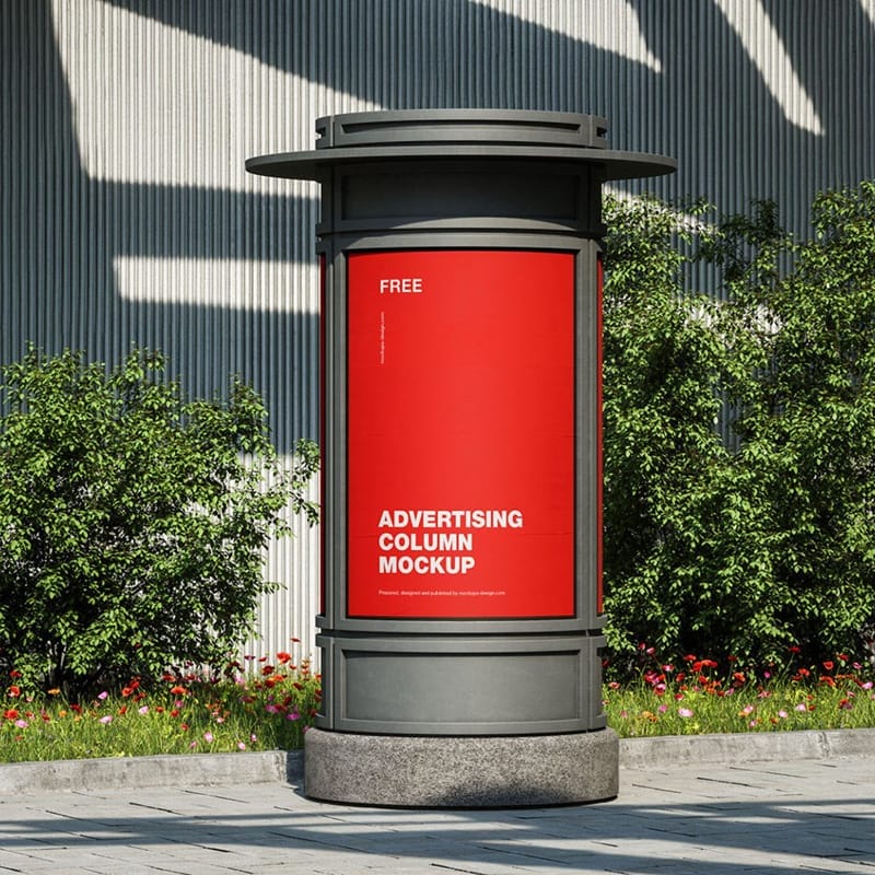 Free Advertising Column Mockup PSD
