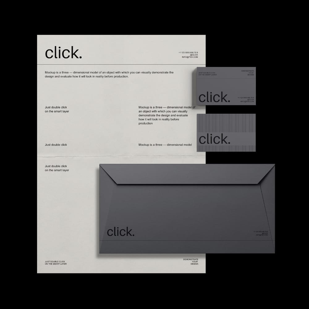 Click Brand Identity Mockup PSD