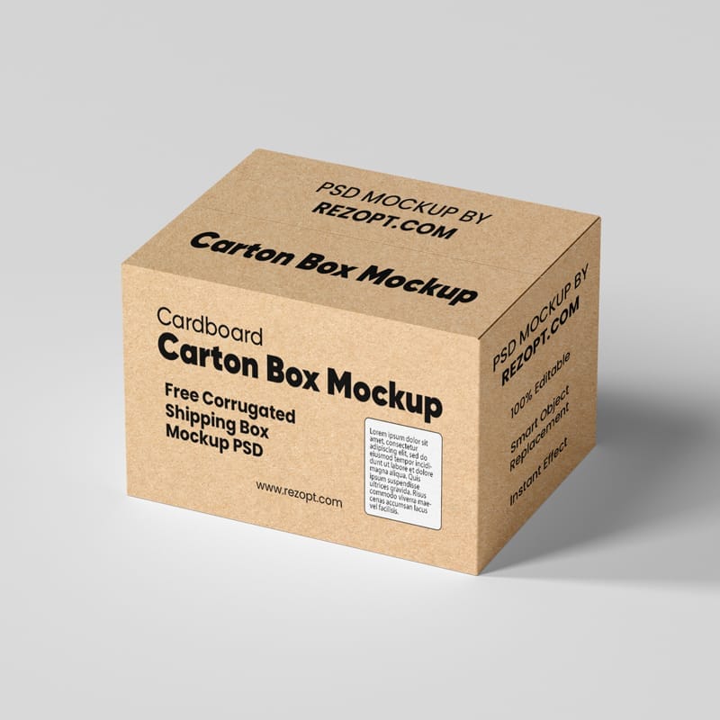 Corrugated And Shipping Box Mockup PSD