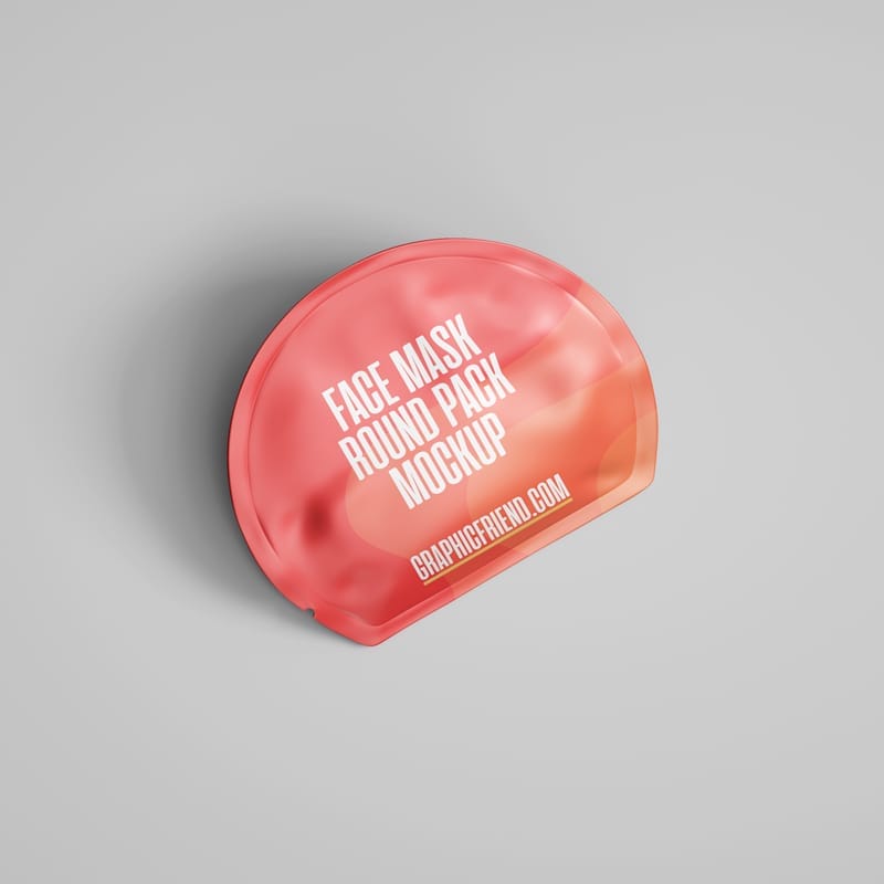 Face Mask Round Pack Mockup PSD