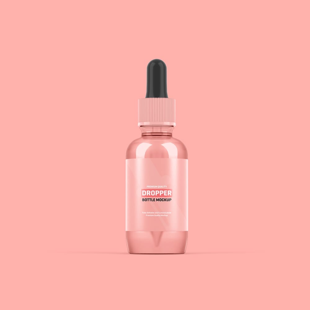 Free Dropper Bottle Packaging Mockup PSD