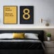 Free Two Posters In Bedroom Mockup PSD