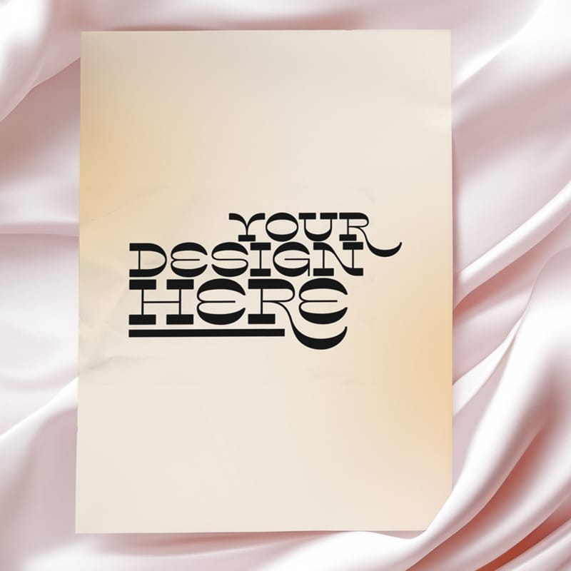 Free Silk Fabric Print Poster Mockup PSD