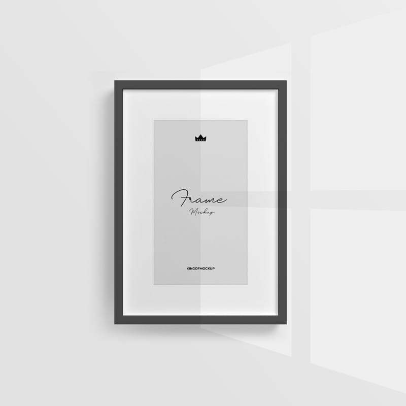 Free Square Frame Mockup Wall PSD