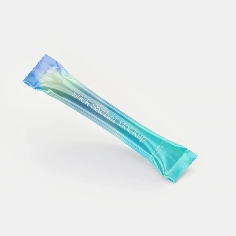 Free Stick Sachet Packaging Mockup PSD
