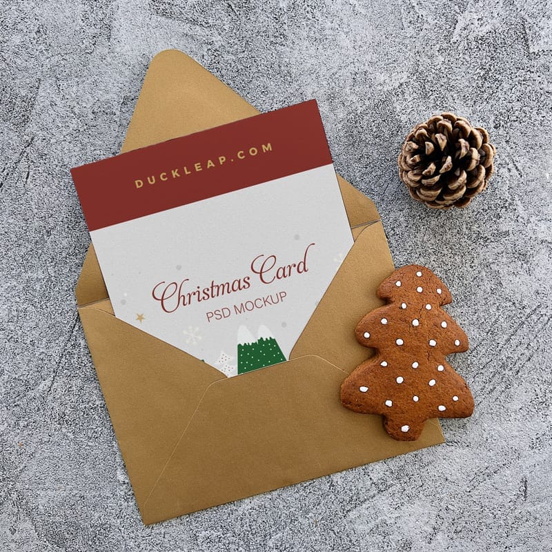 Free Christmas Card Mockup PSD