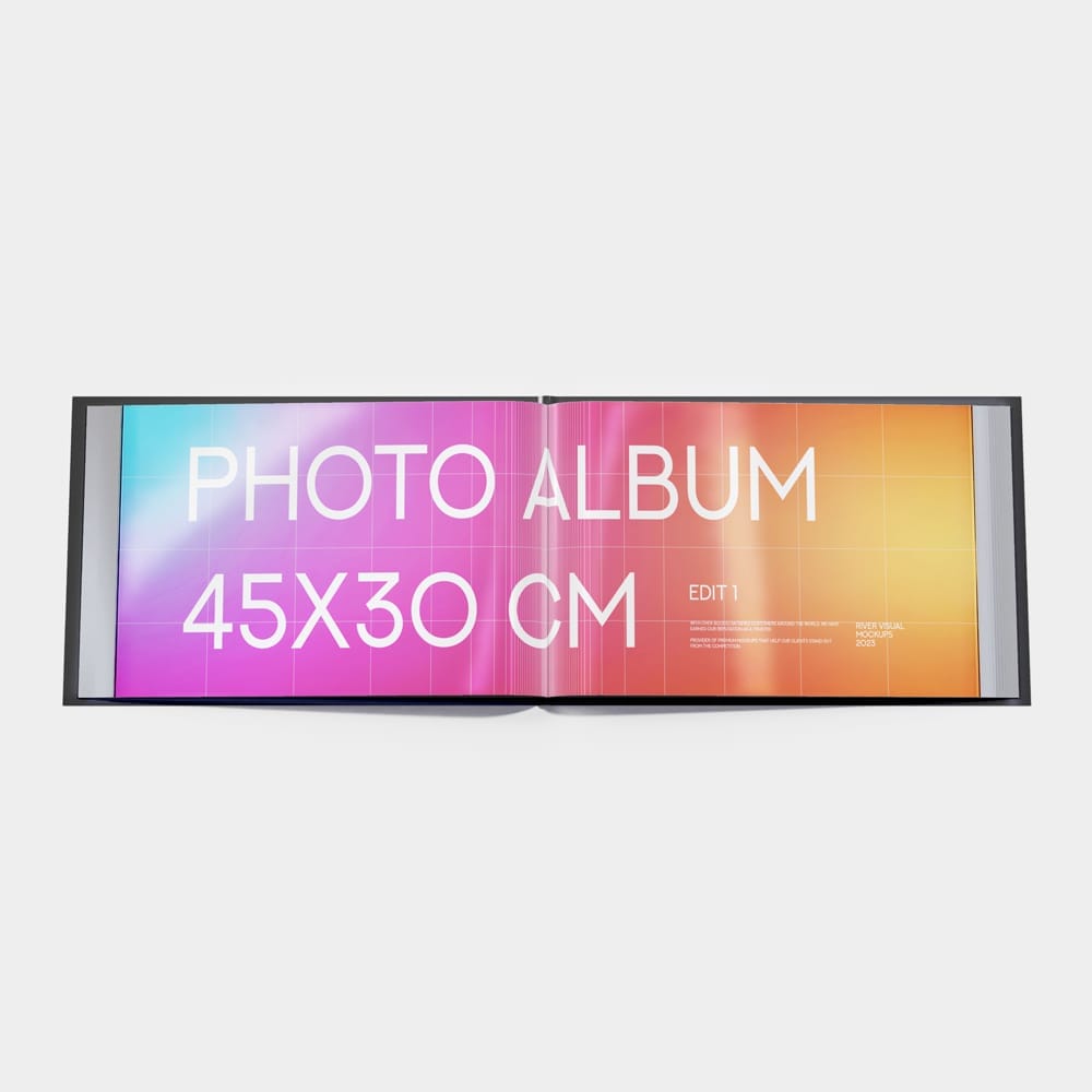 Free Photo Album 45x30 Mockup PSD
