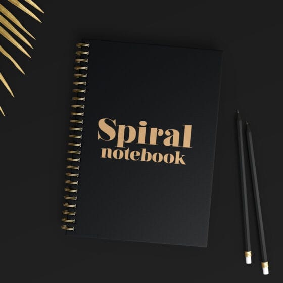 Free Spiral Notebook Mockup PSD