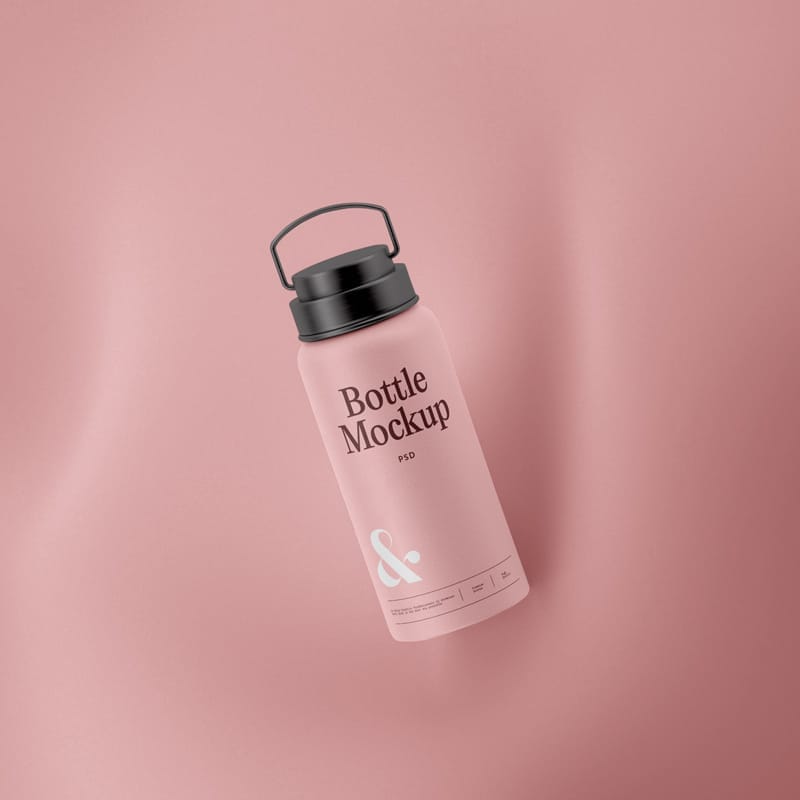 Free Metal Bottle Mockup Template PSD