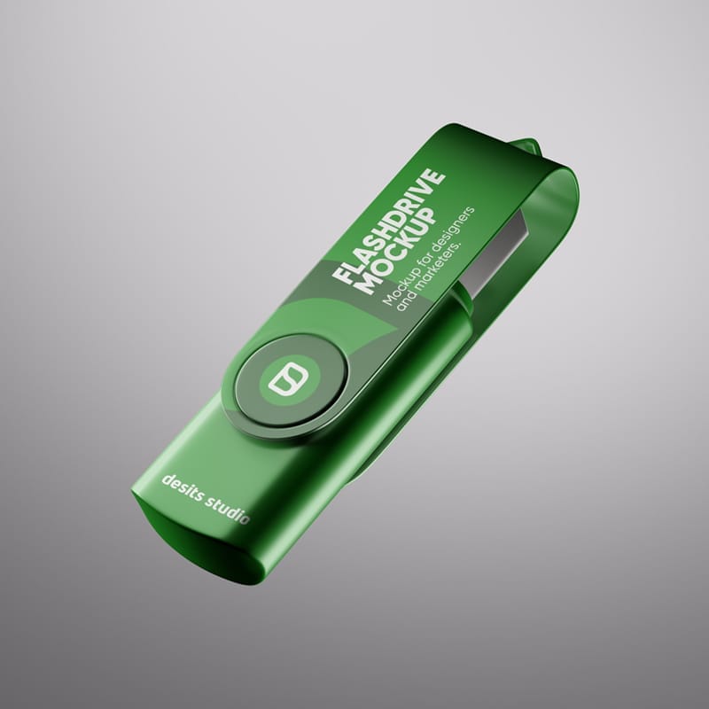 Free USB Flash Drive Mockup PSD