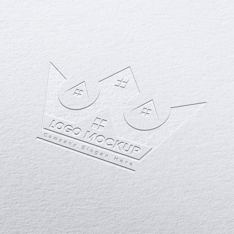 Free White Paper With Crown Logo Mockup PSD