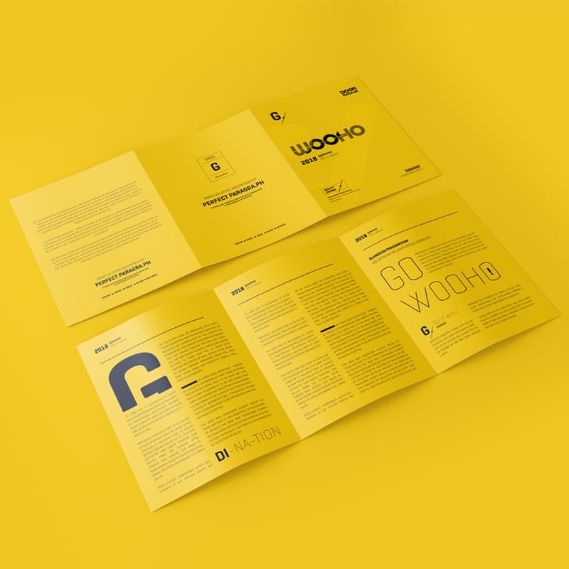 Free 3-Fold US Letter Brochure Mockup PSD