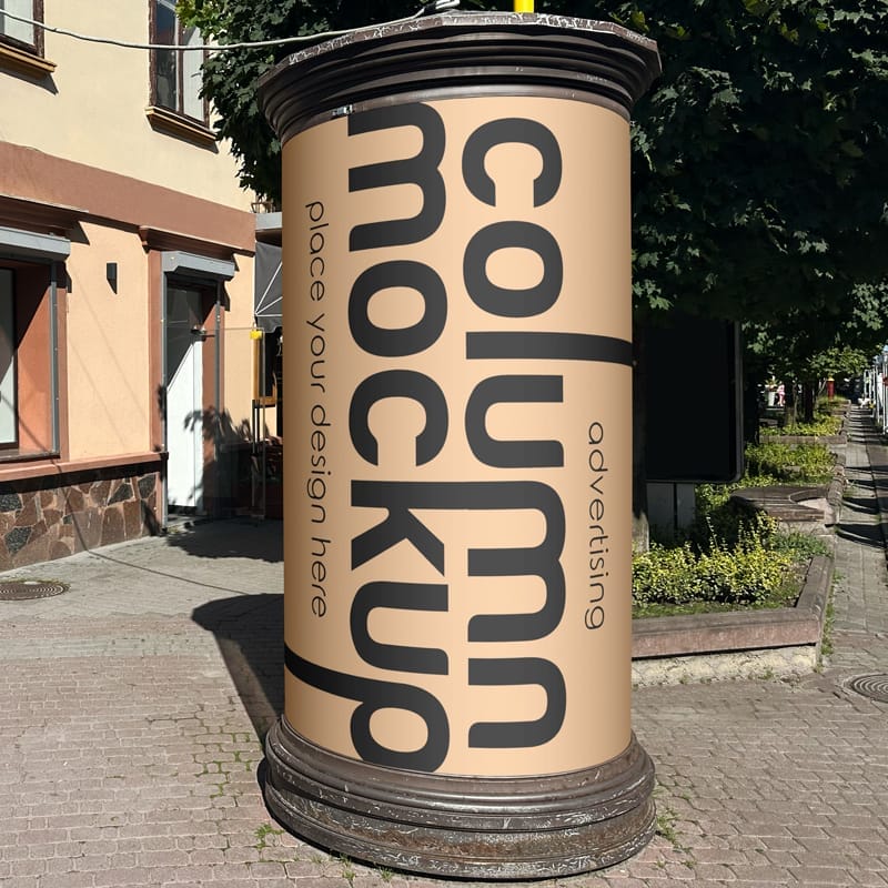 Free Advertising Column Mockup Template PSD