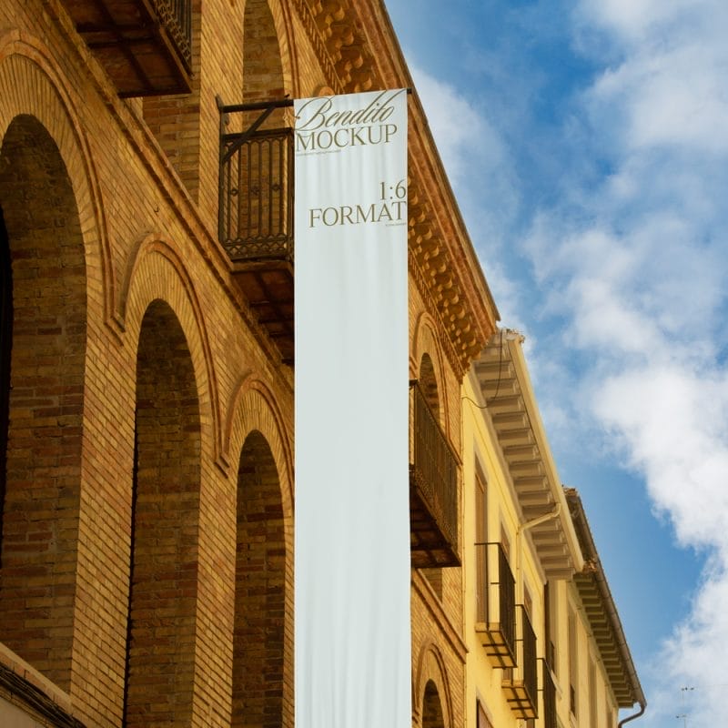 Free Flying Banner Mockup PSD