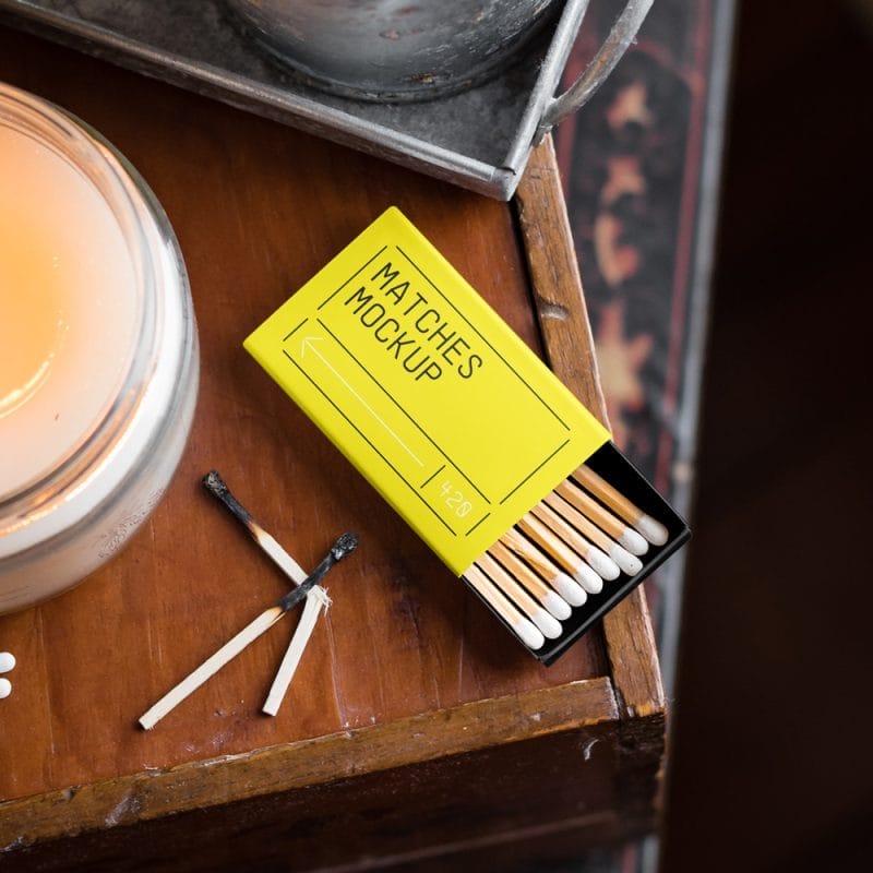 Free Matches Box Mockup Template PSD