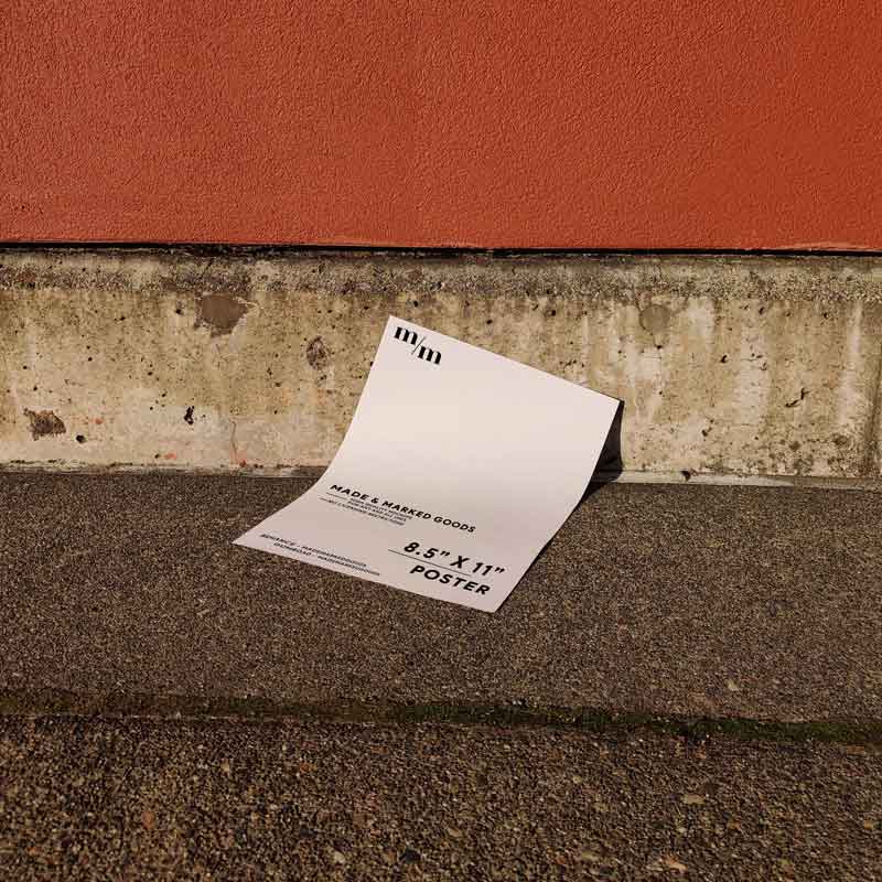 Free Orange Wall Poster Mockup PSD