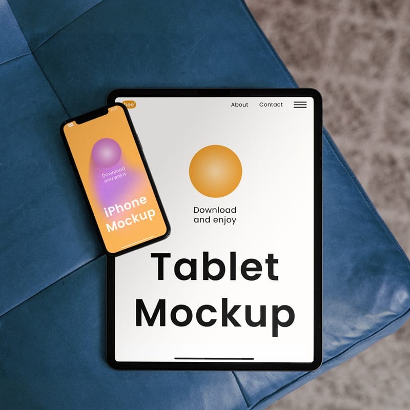 Free IPhone On IPad Mockup PSD