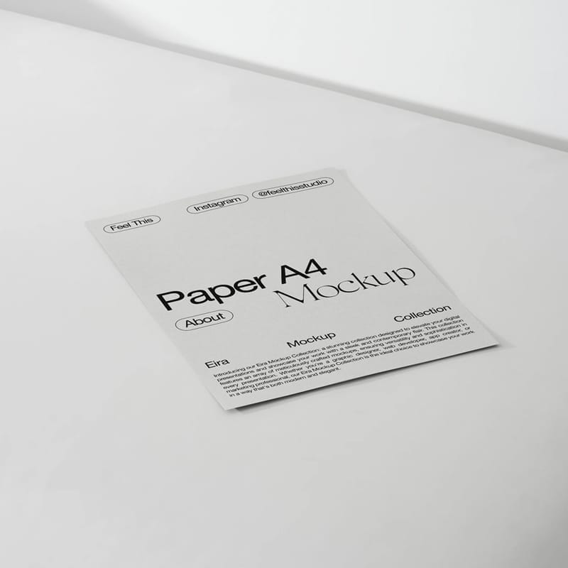 Free A4 Paper Mockup Design Psd