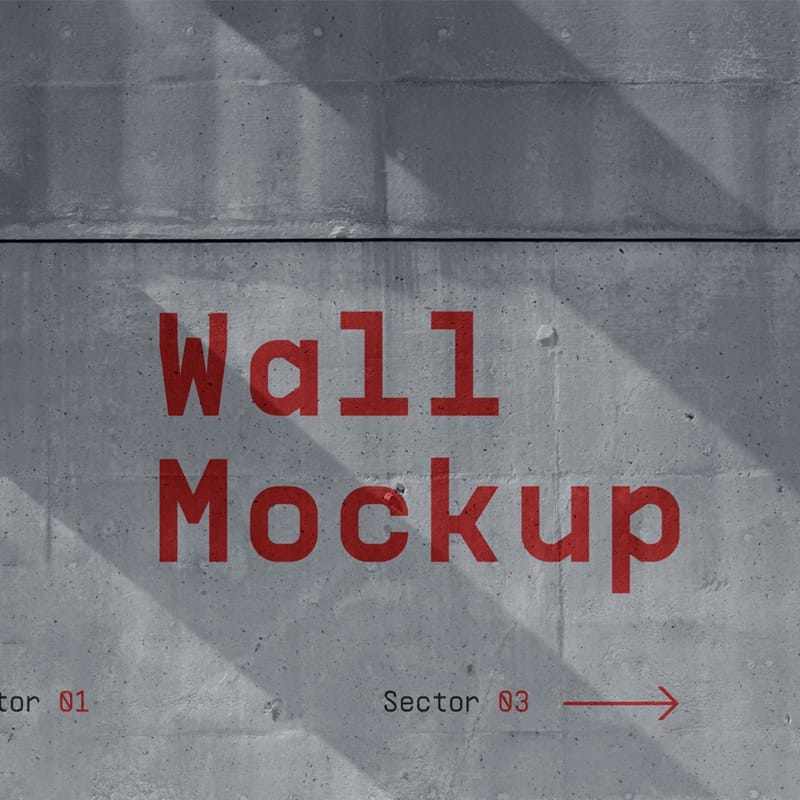 Free Concrete Wall Mockup Design PSD