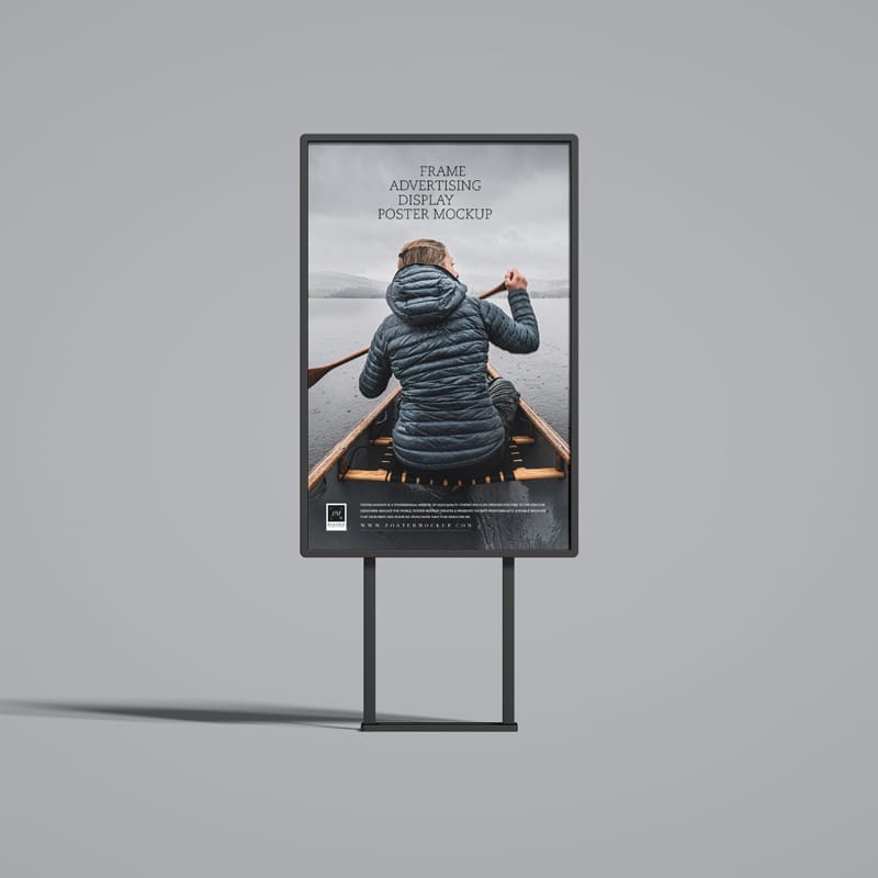 Free Frame Advertising Display Poster Mockup PSD