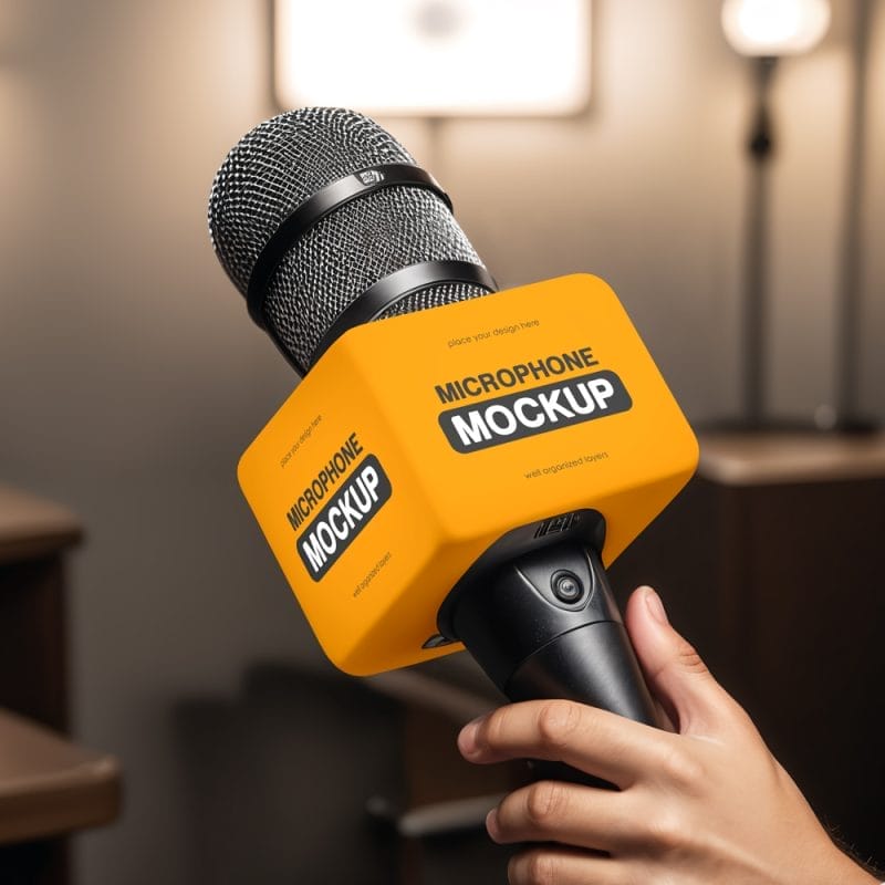 Free Microphone Mockup PSD