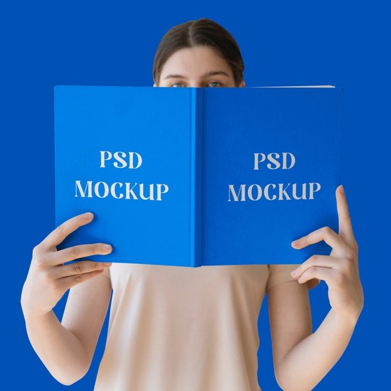 Free Open Book Cover Mockup Design PSD