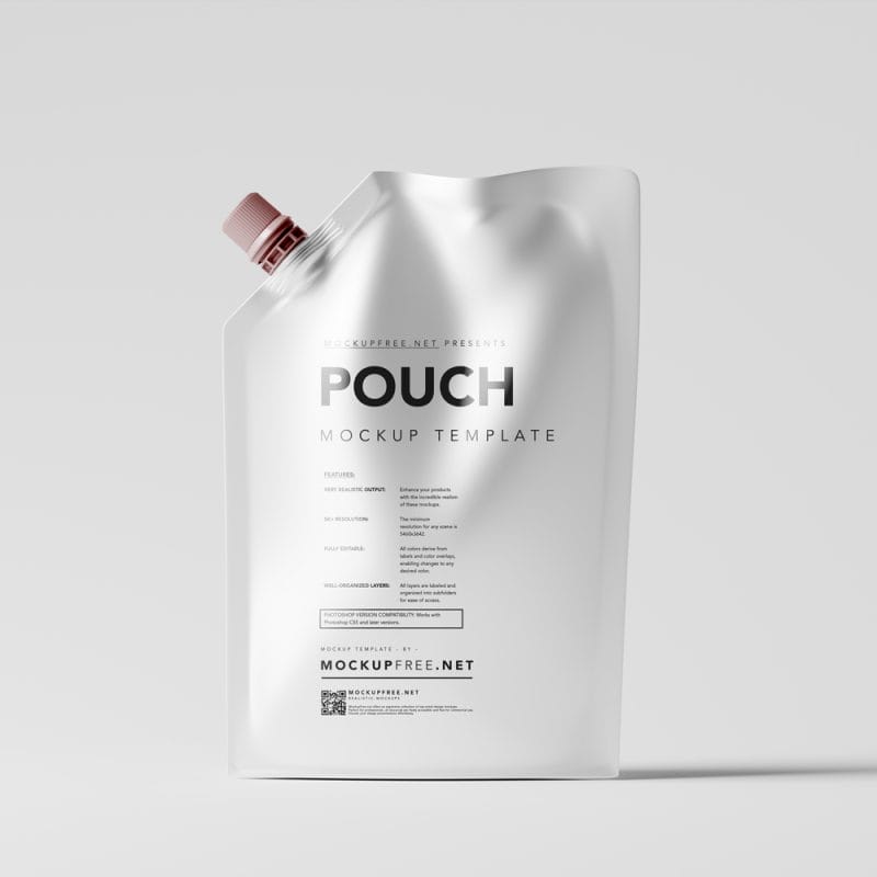 Free Plastic Stand-up Pouch Packaging Mockups PSD